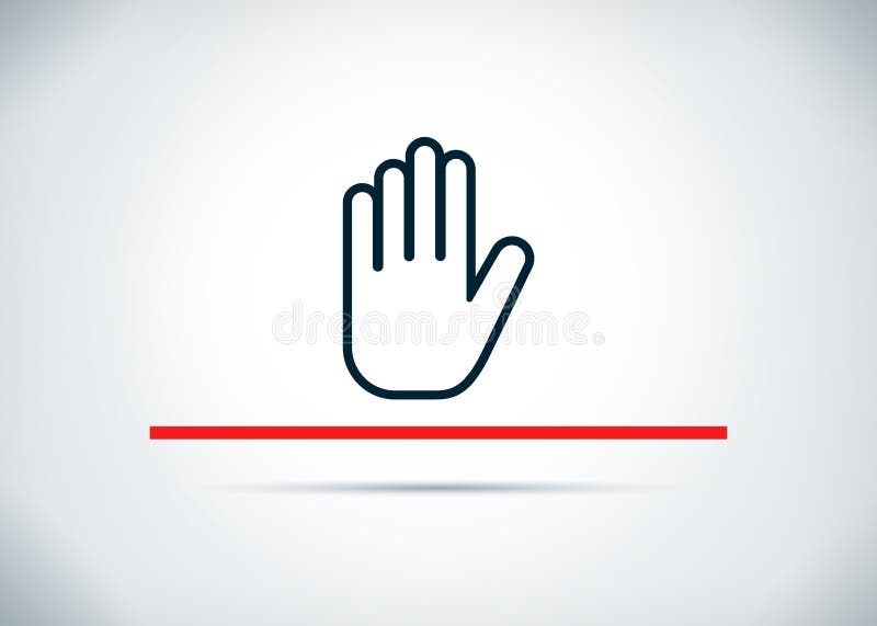 Stop Hand Icon Abstract Flat Background Design Illustration Stock ...