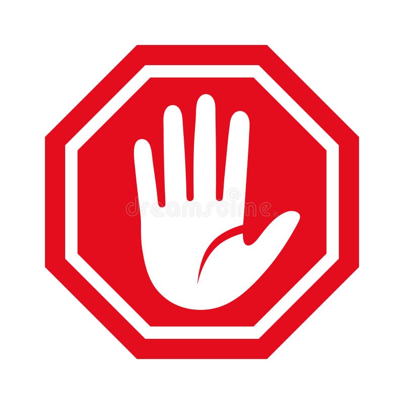 Stop Hand Symbol. Do Not Touch with Hands. Prohibitory Sign with Hand ...