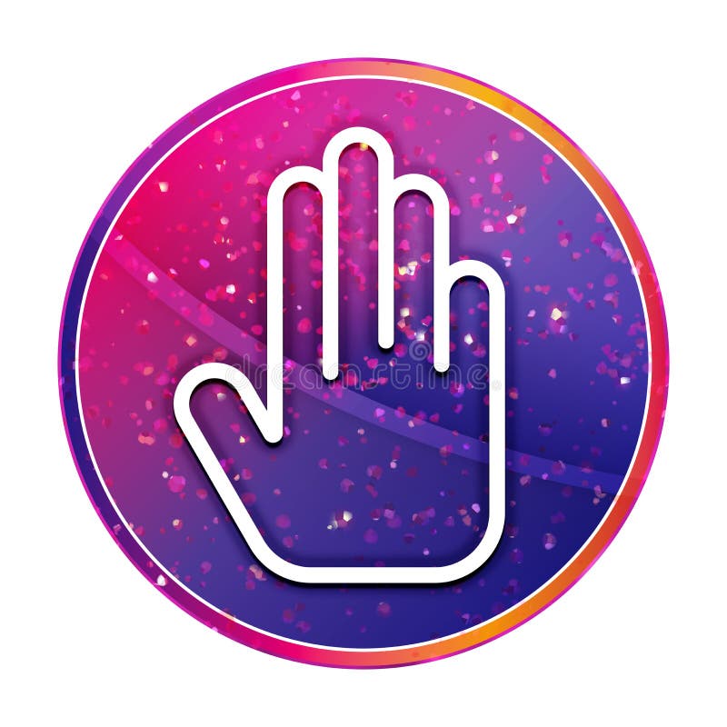 Stop Hand Icon Creative Trendy Colorful Round Button Illustration Stock ...