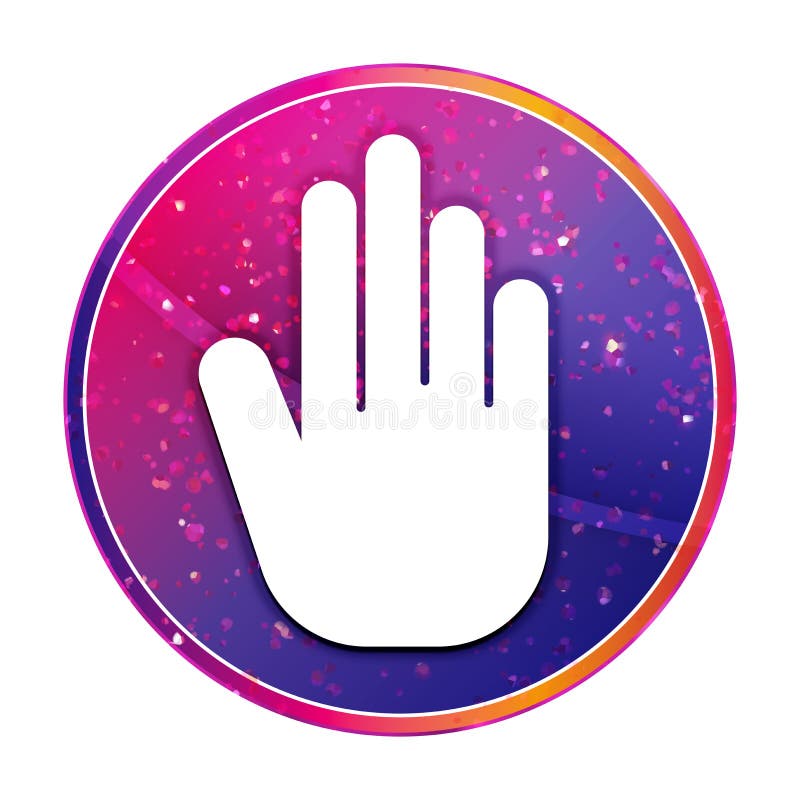 Stop Hand Icon Creative Trendy Colorful Round Button Illustration Stock ...
