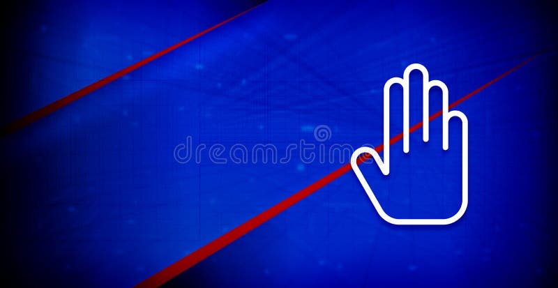 Stop Hand Icon Elegant Architecture Design Blue Banner Illustration ...