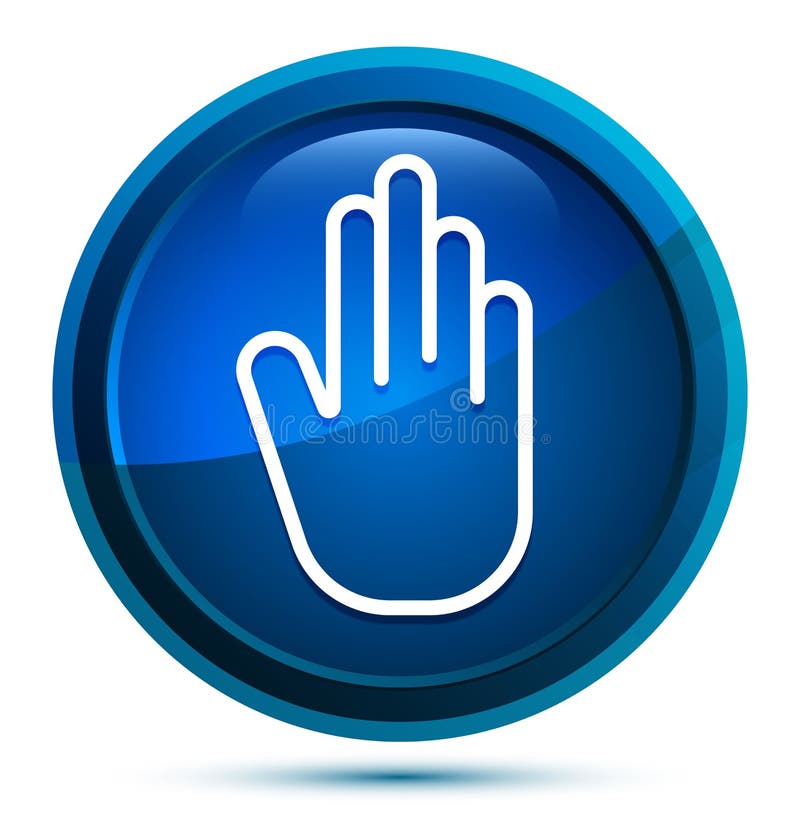 Stop Hand Icon Elegant Blue Round Button Illustration Stock Vector ...