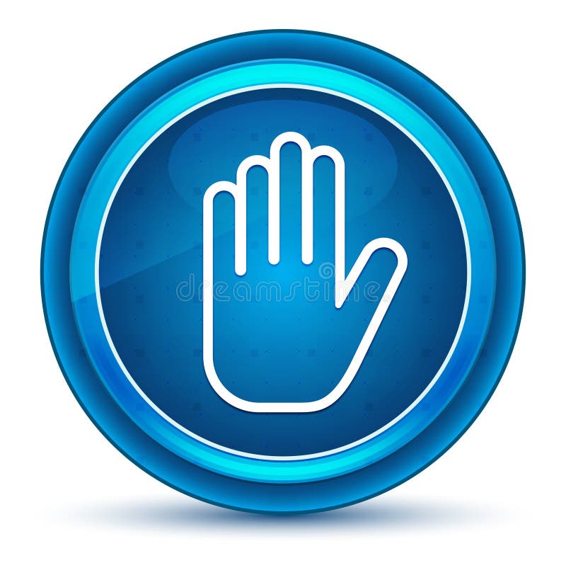 Stop Hand Icon Eyeball Blue Round Button Stock Illustration ...
