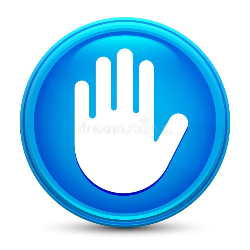 Stop Hand Icon Premium Blue Round Button Vector Illustration Stock ...