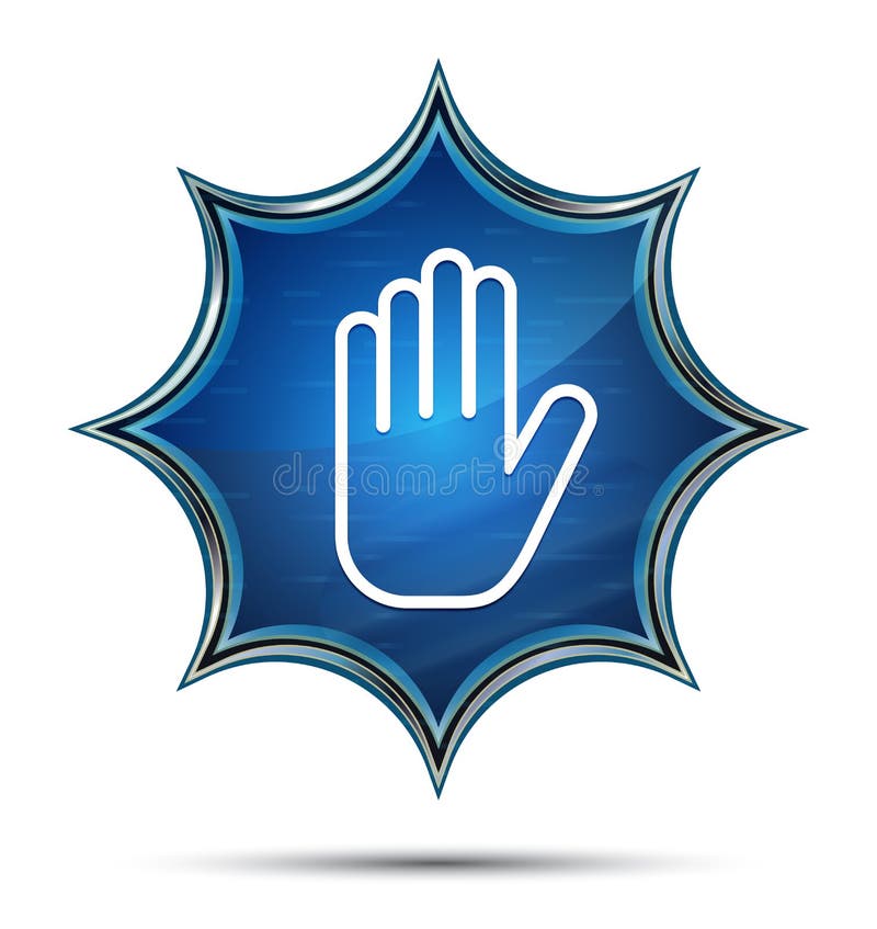 Stop Magical Glassy Sunburst Blue Button Sky Blue Background Stock ...