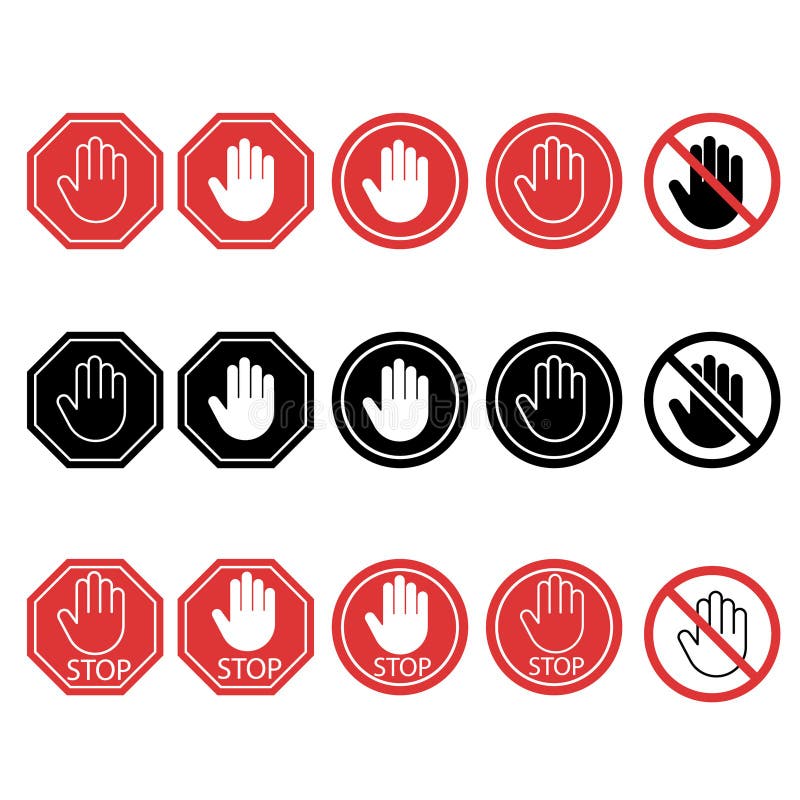 Stop Hand Icon Vector. Do Not Touch Illustration Sign. Hand Forbidden ...