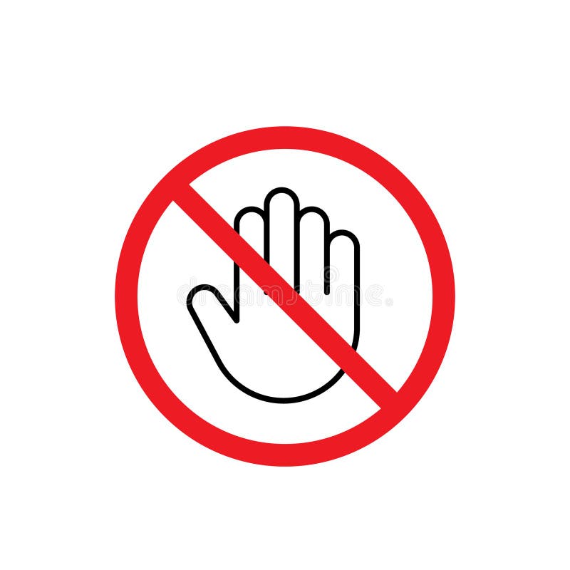 Stop Hand Icon Vector. Do Not Touch Illustration Sign. Hand Forbidden ...