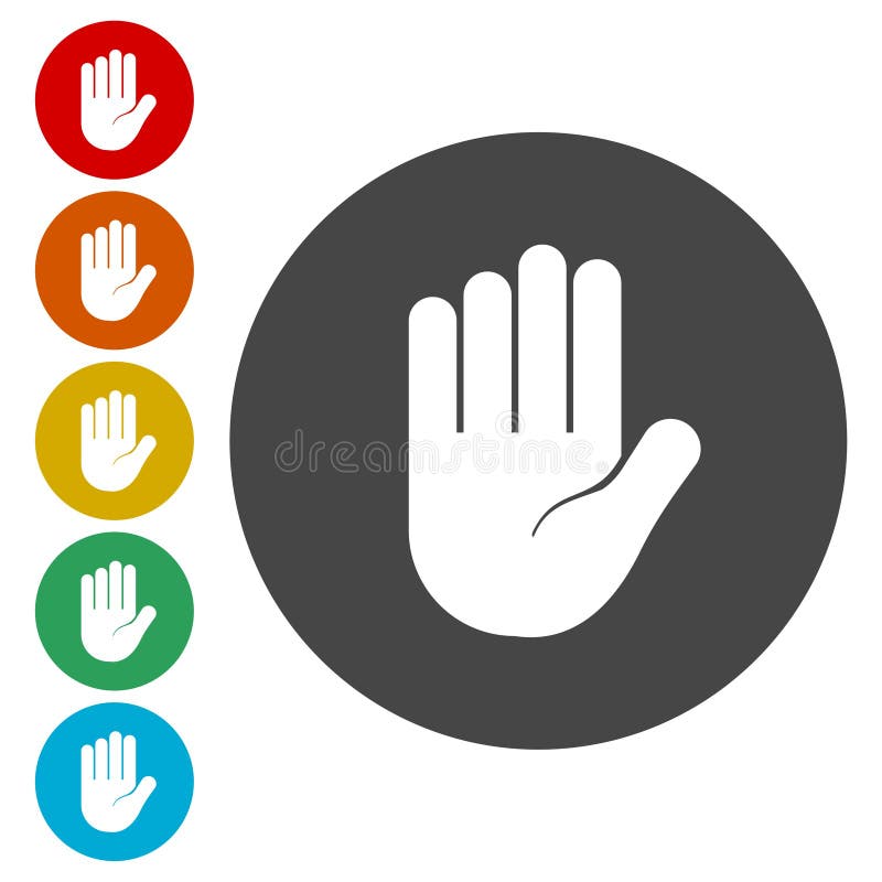 Stop hand Icon Vector stock vector. Illustration of black - 138010079