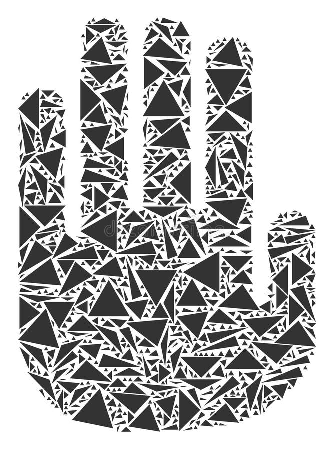 Stop Hand Collage of Triangles Stock Vector - Illustration of pattern ...
