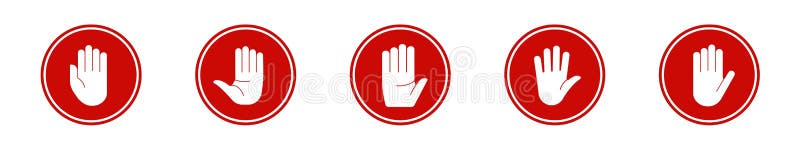 Stop Hand Road Sign Circle Vector. Stock Vector - Illustration of sign ...