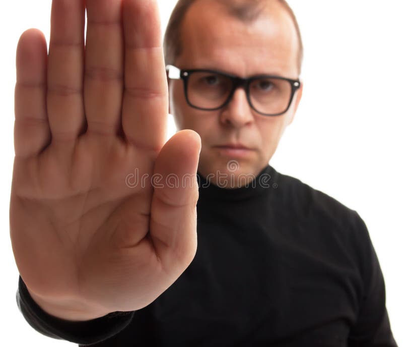 Stop hand gesture stock image. Image of halt, sign, stop - 22370869