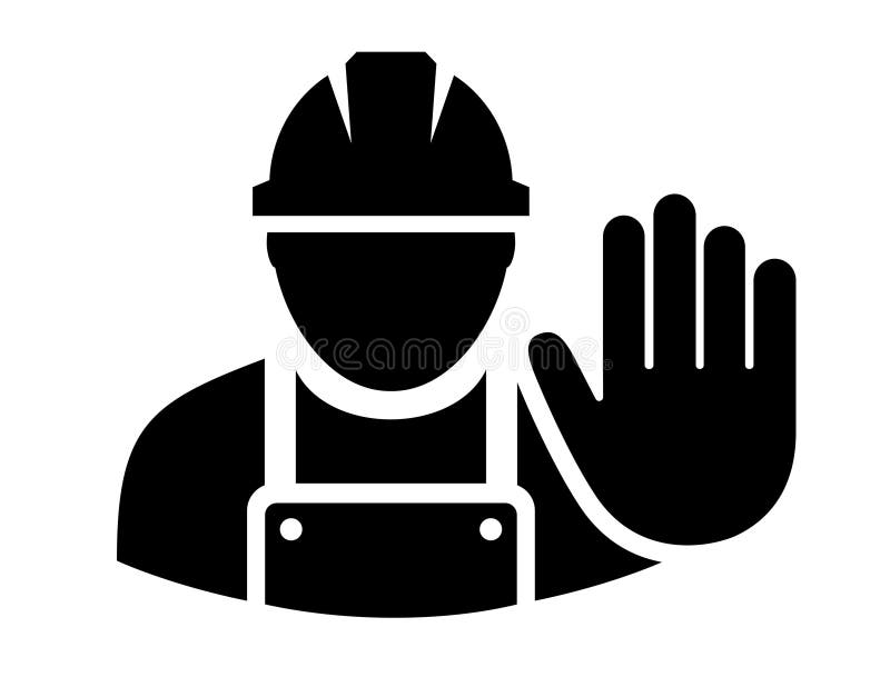 Stop Hand Sign, Construction Site Restricted Area Stock Vector ...