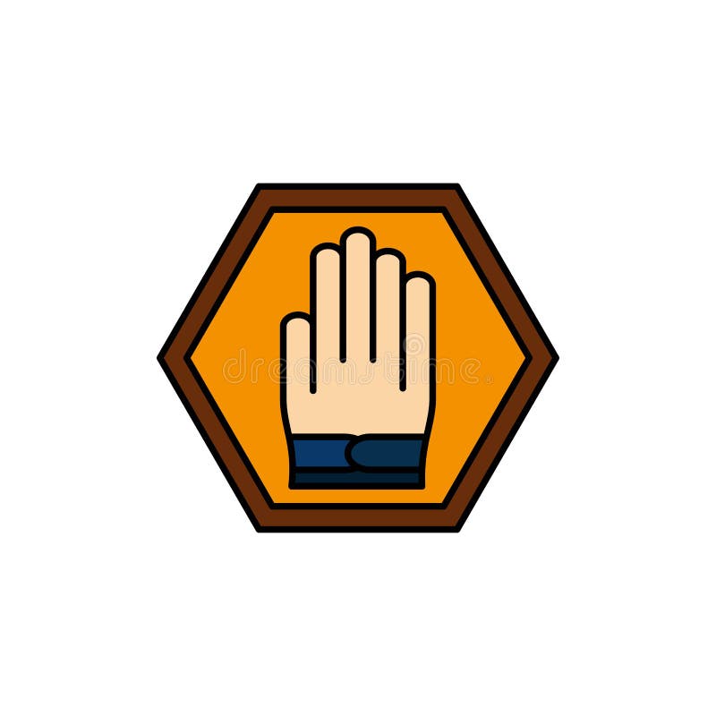 Stop, Hand, Sign, Traffic, Warning Flat Color Icon. Vector Icon Banner ...