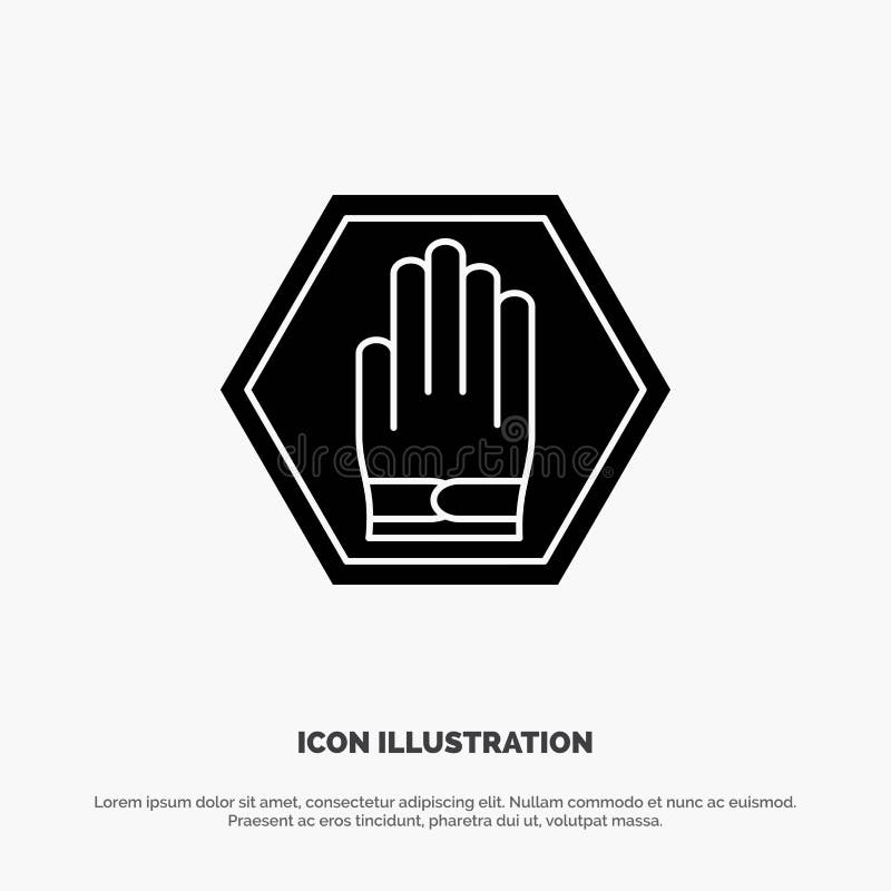 Stop, Hand, Sign, Traffic, Warning Solid Glyph Icon Vector Stock Vector ...