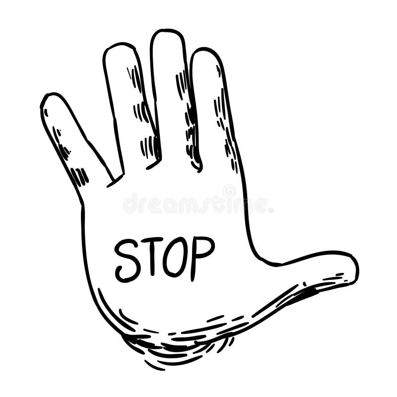 Stop Hand Sign Vector Illustration by Crafteroks Stock Vector ...
