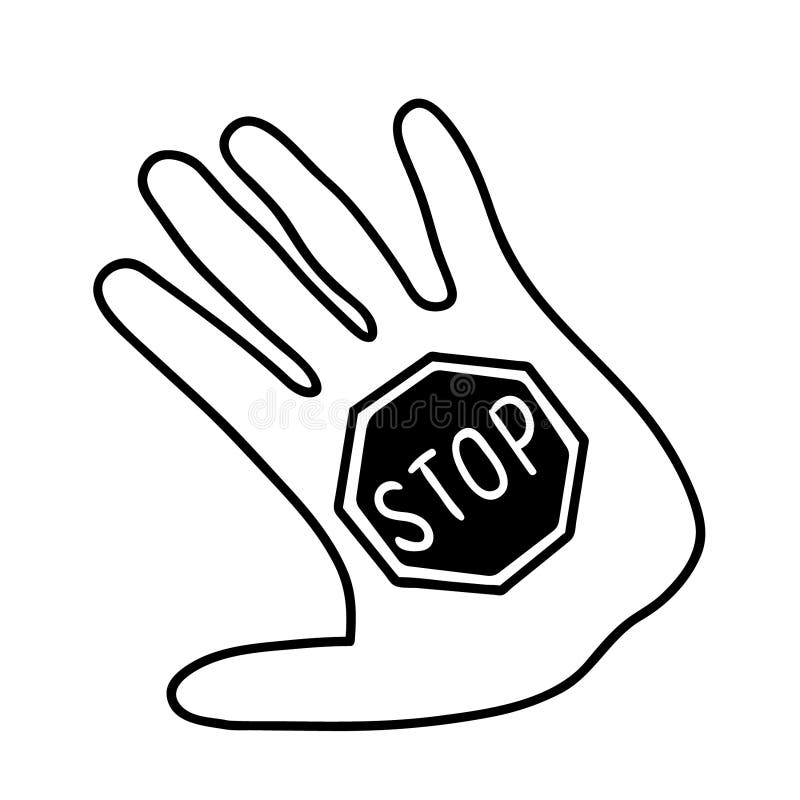 Stop Hand Sign Vector Illustration by Crafteroks Stock Vector ...