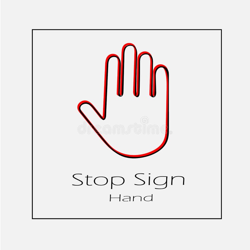 Stop Hand Sign Vector Icon Eps 10. Simple Isolated Outline Illustration ...