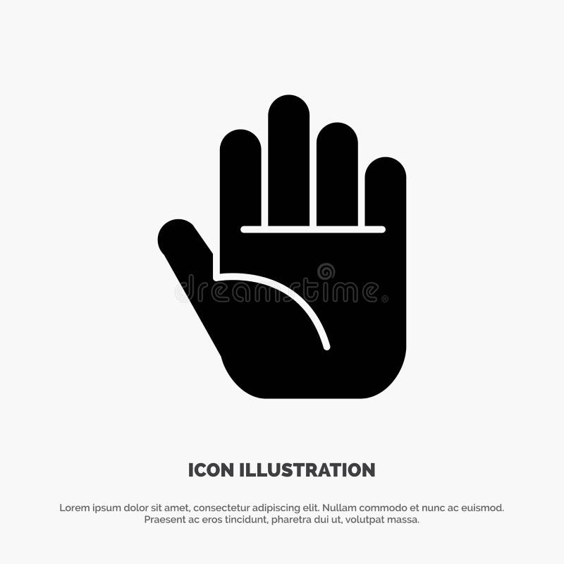 Stop, Hand Solid Black Glyph Icon Stock Vector - Illustration of flat ...