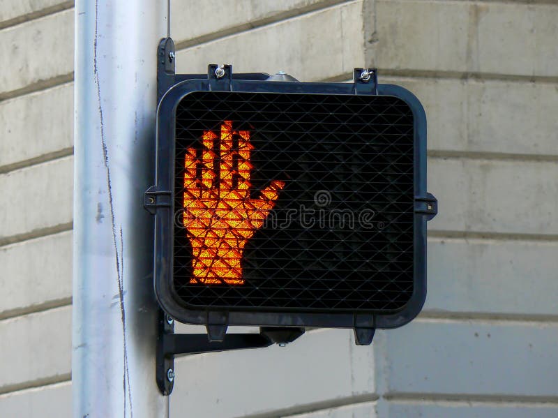 Stop Hand Traffic Light. Stop Concept Stock Photo - Image of palm ...