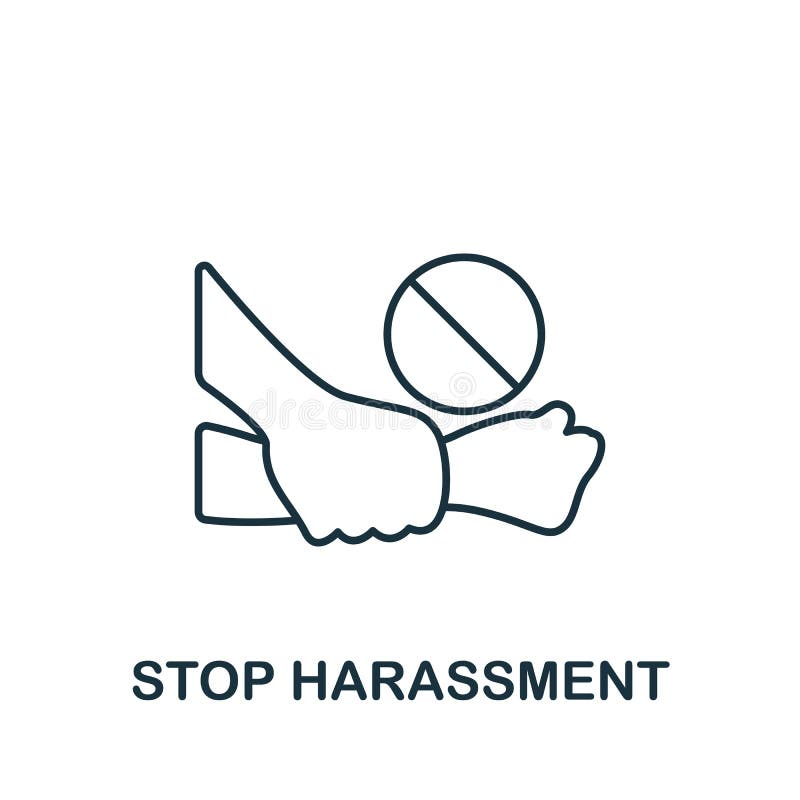 Stop Harassment Icon. Monochrome Simple Line Harassment Icon for ...