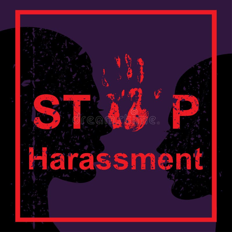 Stop harassment of woman stock vector. Illustration of lady - 113007007