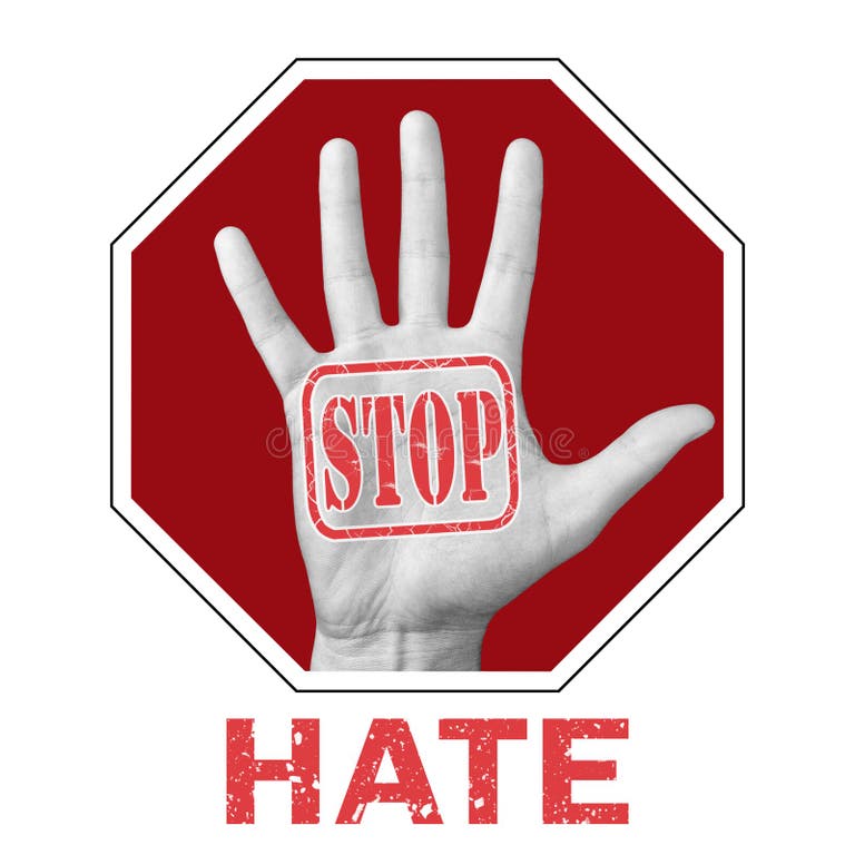Stop Hate Conceptual Illustration. Open Hand with the Text Stop Hate ...