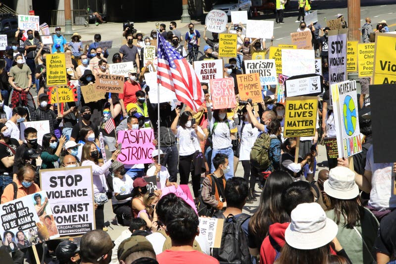 Stop the Hate rally editorial stock image. Image of discrimination ...