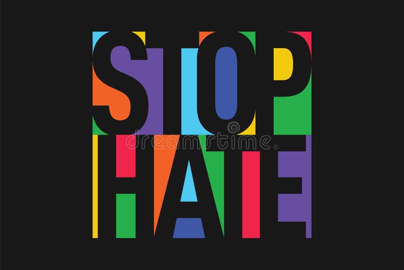 Stop Hate vector lettering stock vector. Illustration of script - 246892758