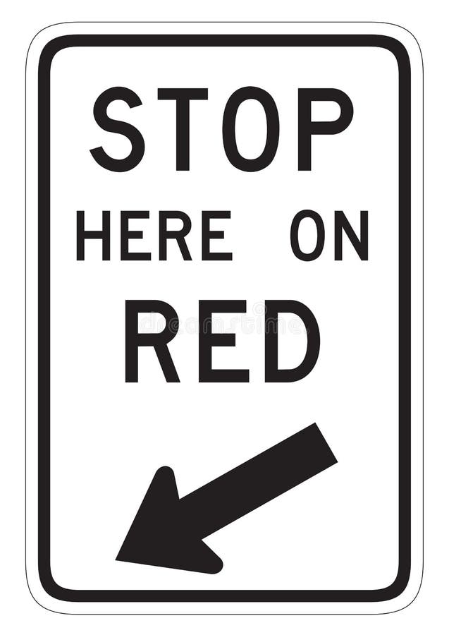 Stop Here on Red Sign on White Background Stock Vector - Illustration ...