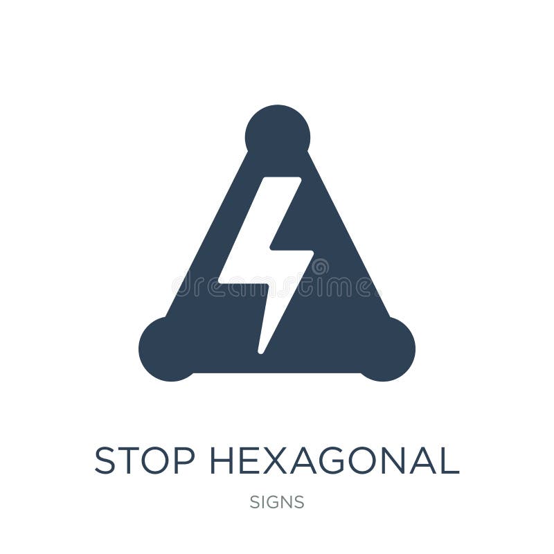 Stop Hexagonal Signal Icon Vector Sign and Symbol Isolated on White ...