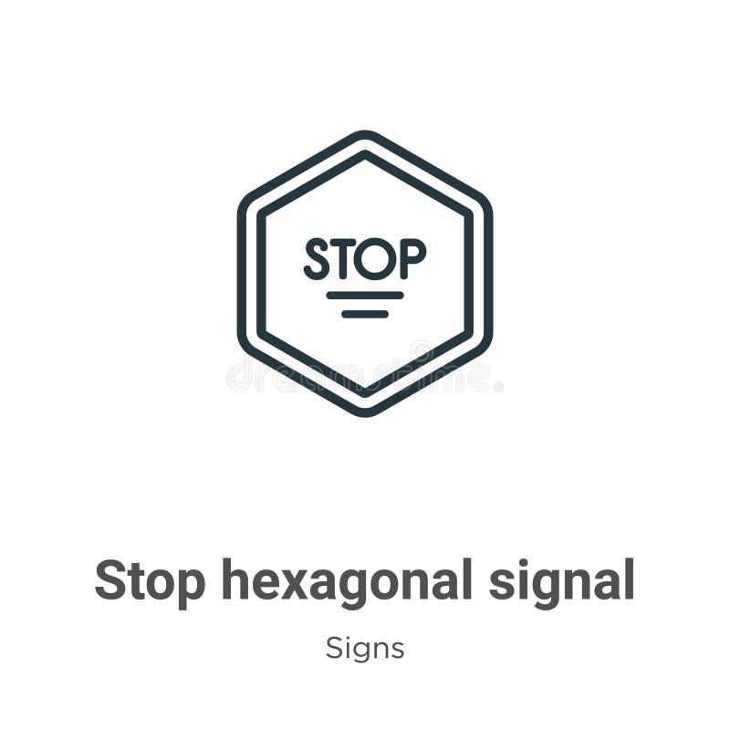 Stop Hexagonal Signal Icon Vector Sign and Symbol Isolated on White ...