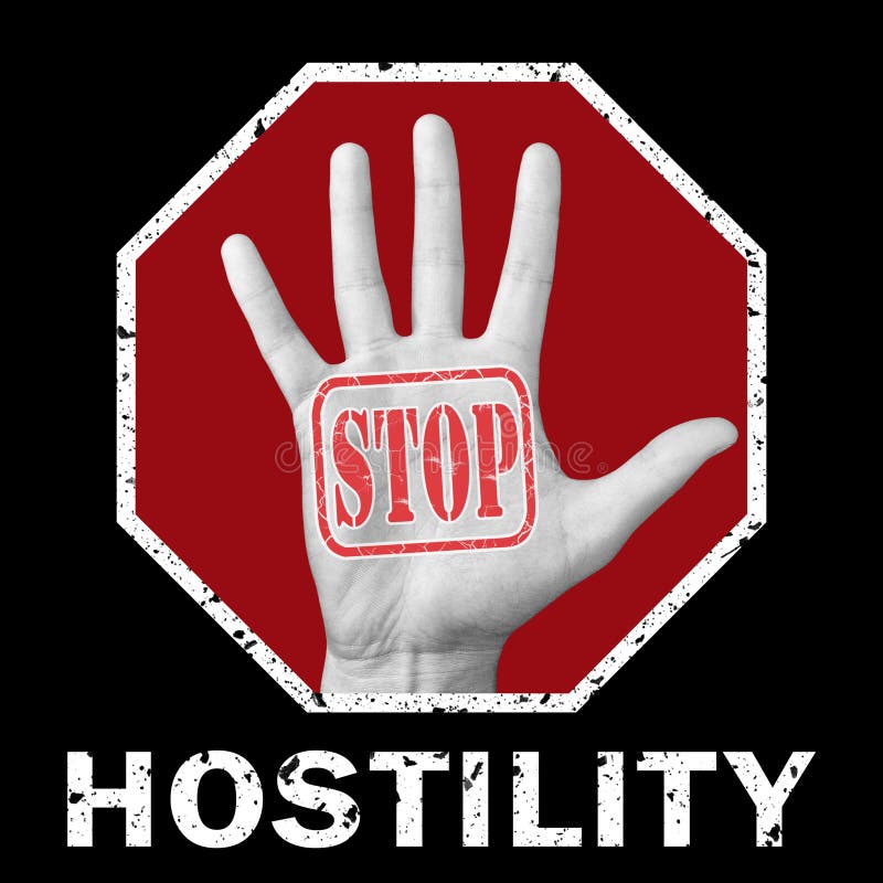 Stop Hostility Conceptual Illustration. Global Social Problem Stock ...