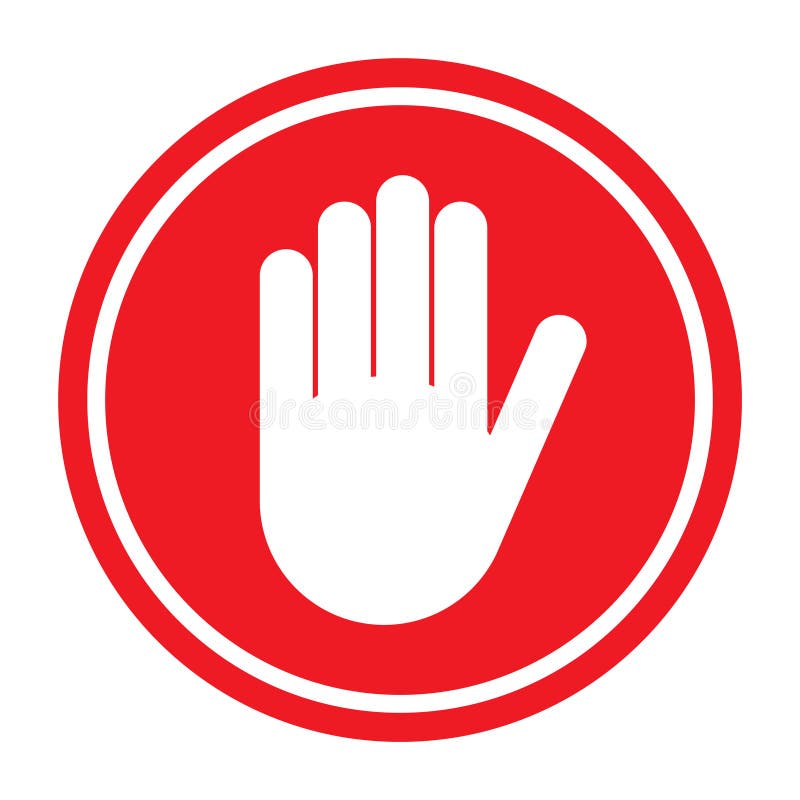 Stop Icon with Alert Hand, Warning Covid Symbol, No - Danger Isolated ...