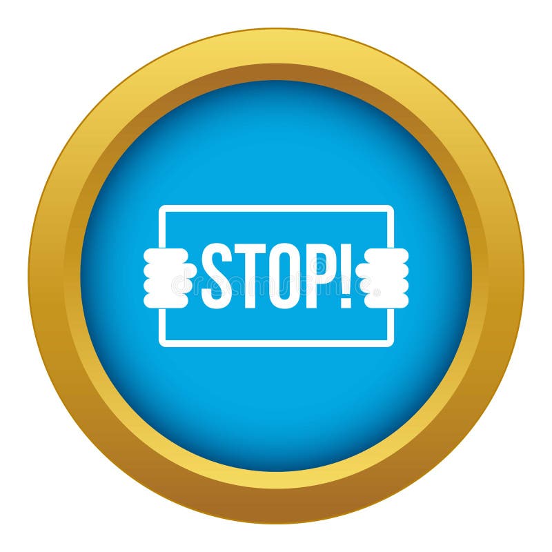 Blue Bus Stop Sign Icon, Cartoon Style Stock Vector - Illustration of ...