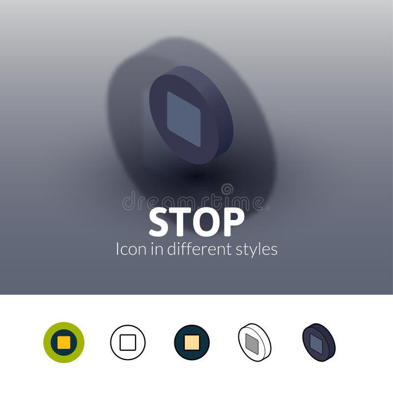 Stop Icon in Different Style Stock Vector - Illustration of control ...