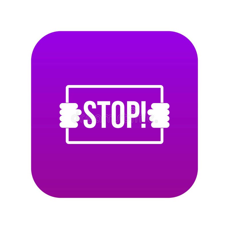 Stop icon, simple style stock vector. Illustration of black - 88288038