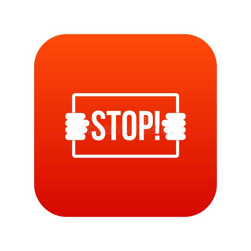 Stop icon digital red stock vector. Illustration of mark - 99391854