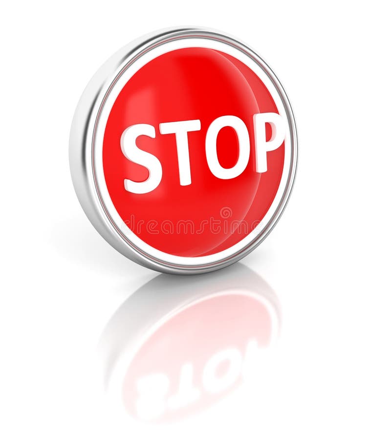 Stop Icon on Glossy Blue Round Button. Stock Illustration ...