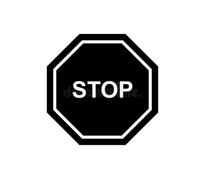 Stop Icon Illustrated in Vector on White Background Stock Illustration ...