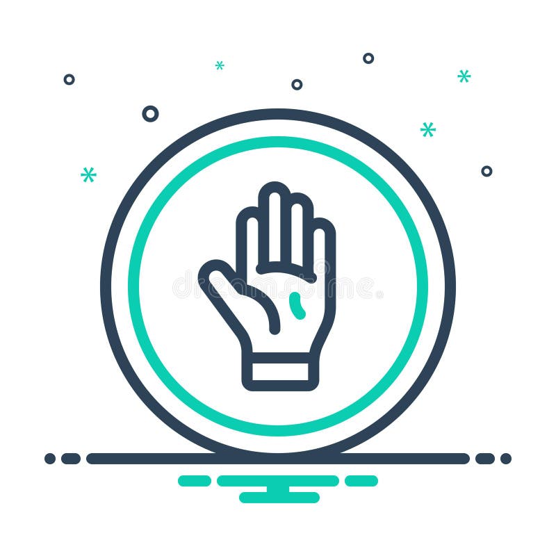 Mix Icon for Stop, Raise Hand and Sign Stock Vector - Illustration of ...