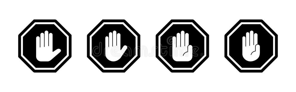 Stop Icon . Stop Road Sign. Hand Stop Icon Vector Stock Vector ...