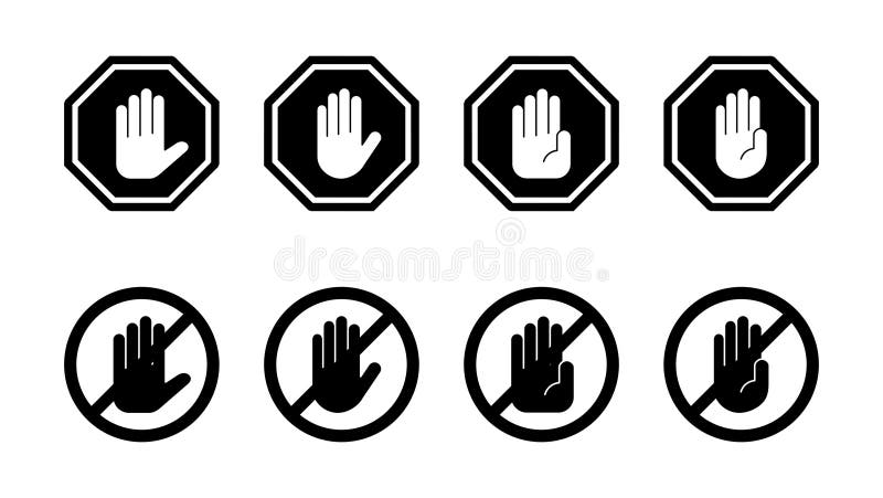 Stop Icon . Stop Road Sign. Hand Stop Icon Vector Stock Vector ...