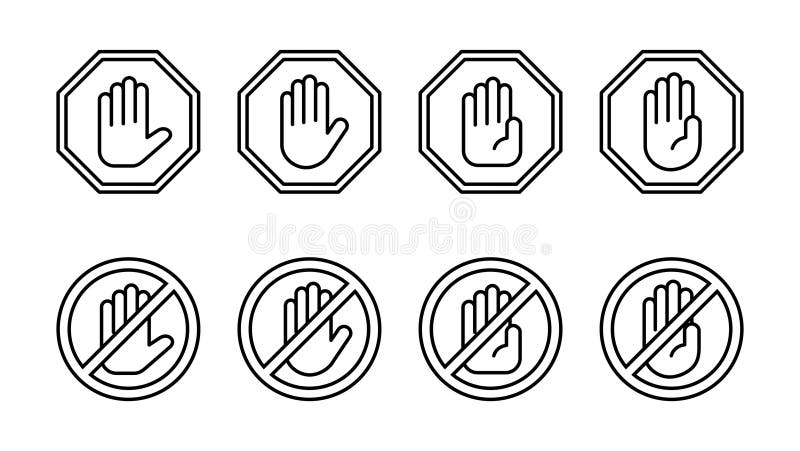Stop Icon . Stop Road Sign. Hand Stop Icon Vector Stock Vector ...