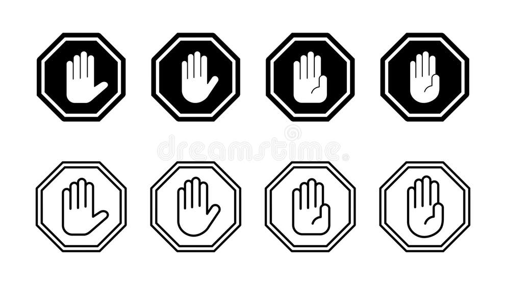 Stop Icon . Stop Road Sign. Hand Stop Icon Vector Stock Vector ...