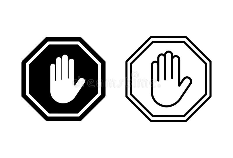 Stop Icon . Stop Road Sign. Hand Stop Icon Vector Stock Vector ...