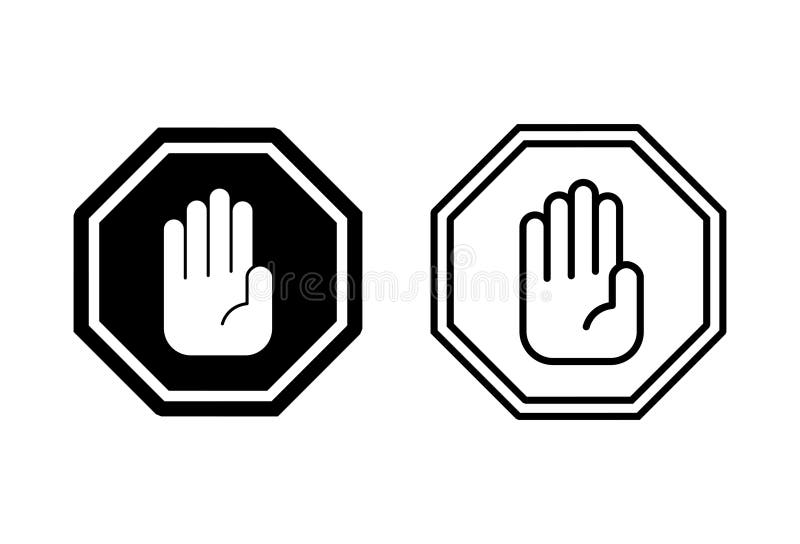 Stop Icon . Stop Road Sign. Hand Stop Icon Vector Stock Vector ...