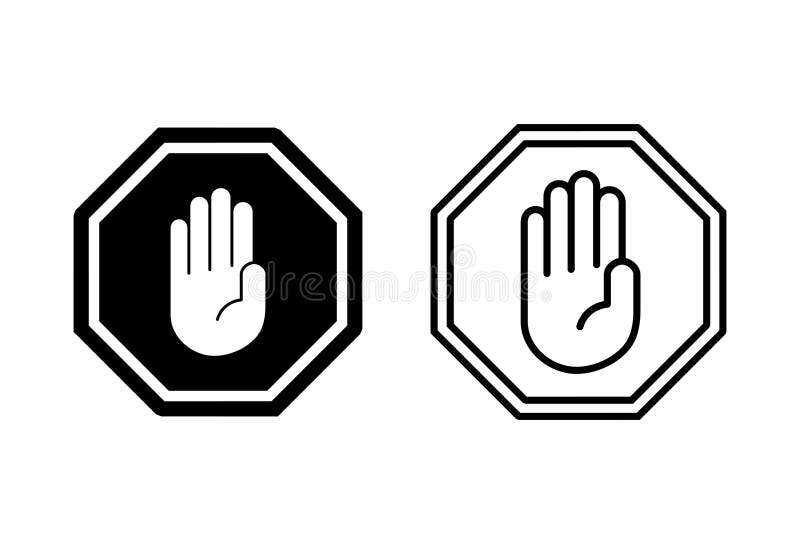 Stop Icon . Stop Road Sign. Hand Stop Icon Vector Stock Vector ...