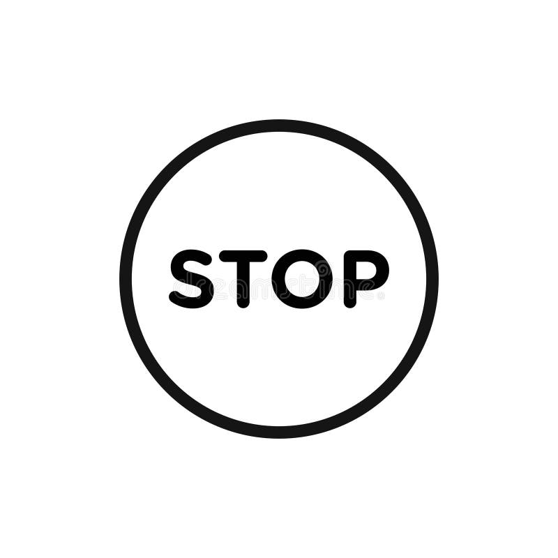 Stop Icon Thin Line Art Isolated Stock Illustration - Illustration of ...