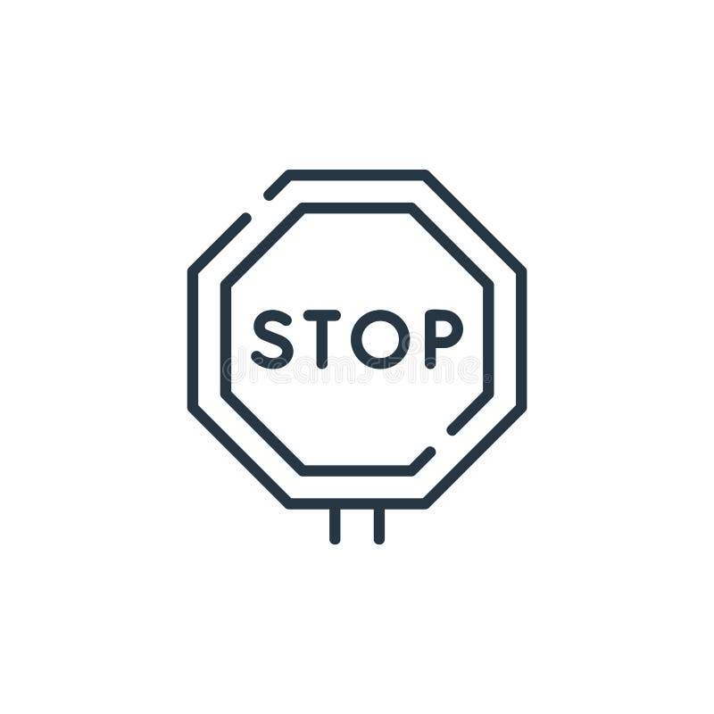Stop Icon Vector from Public Transportation Concept. Thin Line ...