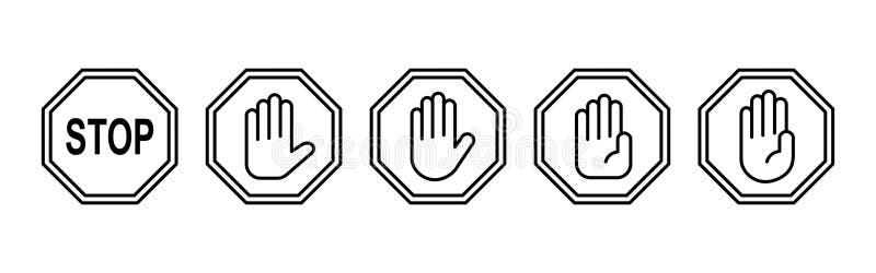 Stop Icon . Stop Road Sign. Hand Stop Icon Vector Stock Vector ...